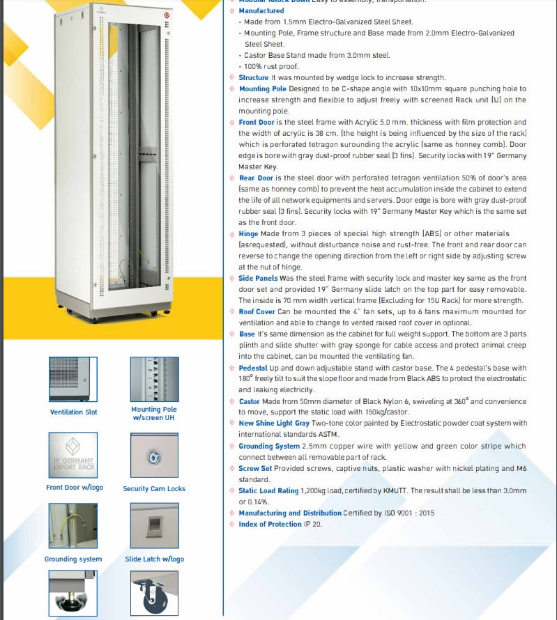 GERMAN DATA CENTER RACK 42 U 60 x 90 - ตู้แร็ค 6U 9U 12U 15U 27U 36U 42U
